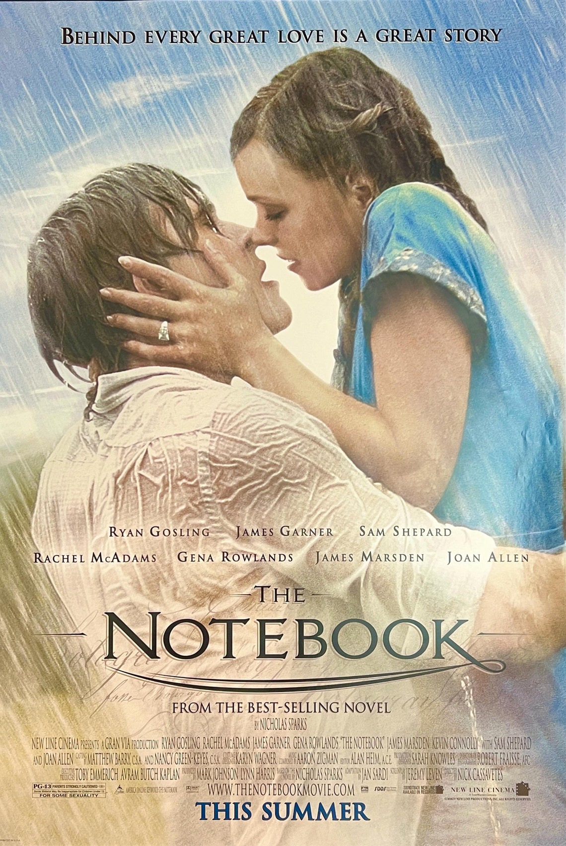 Original 2004 the Notebook Movie Poster Romantic Classic With Ryan ...