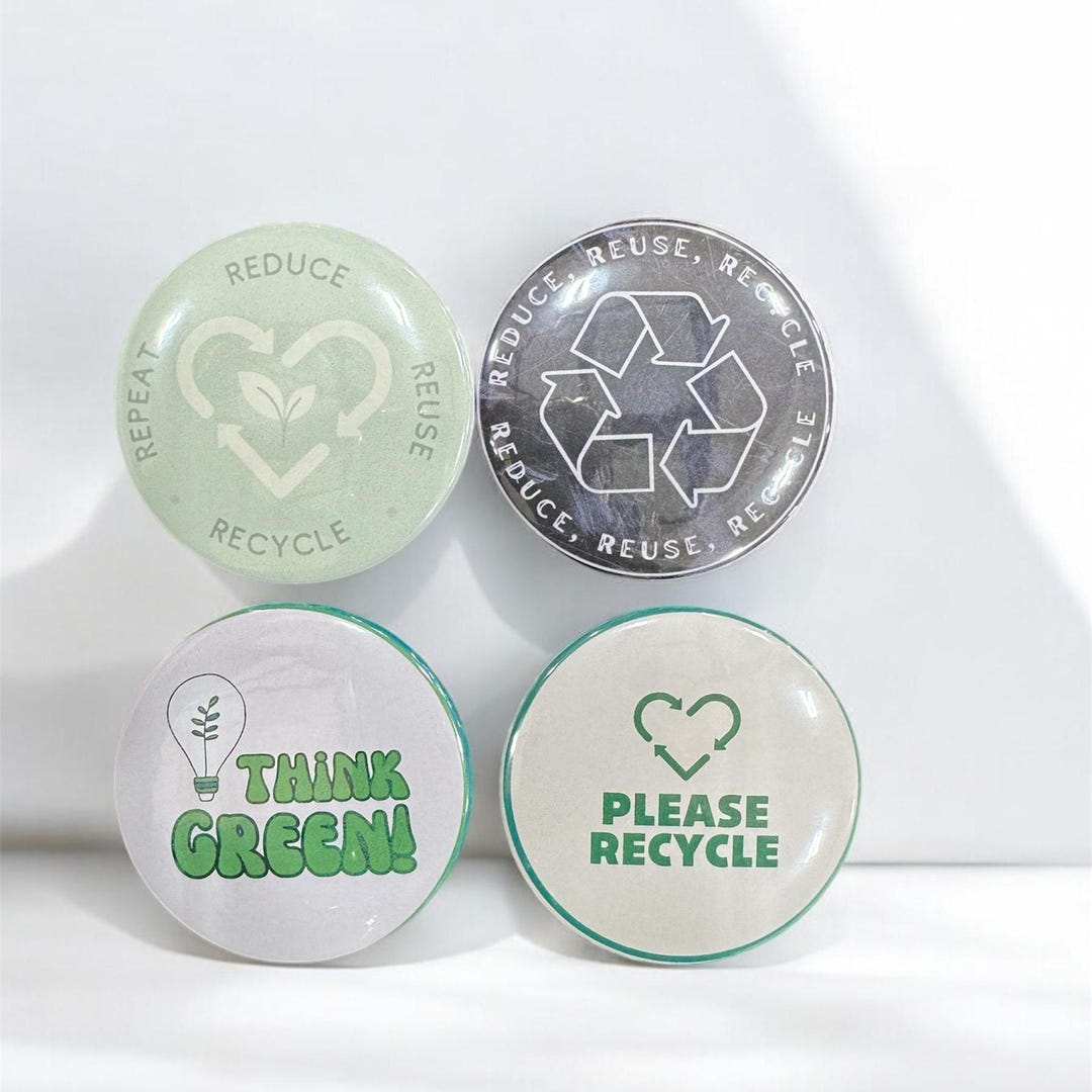 Recycle Green Magnet Set of Four Gift for Her Party Favors Seasonal ...