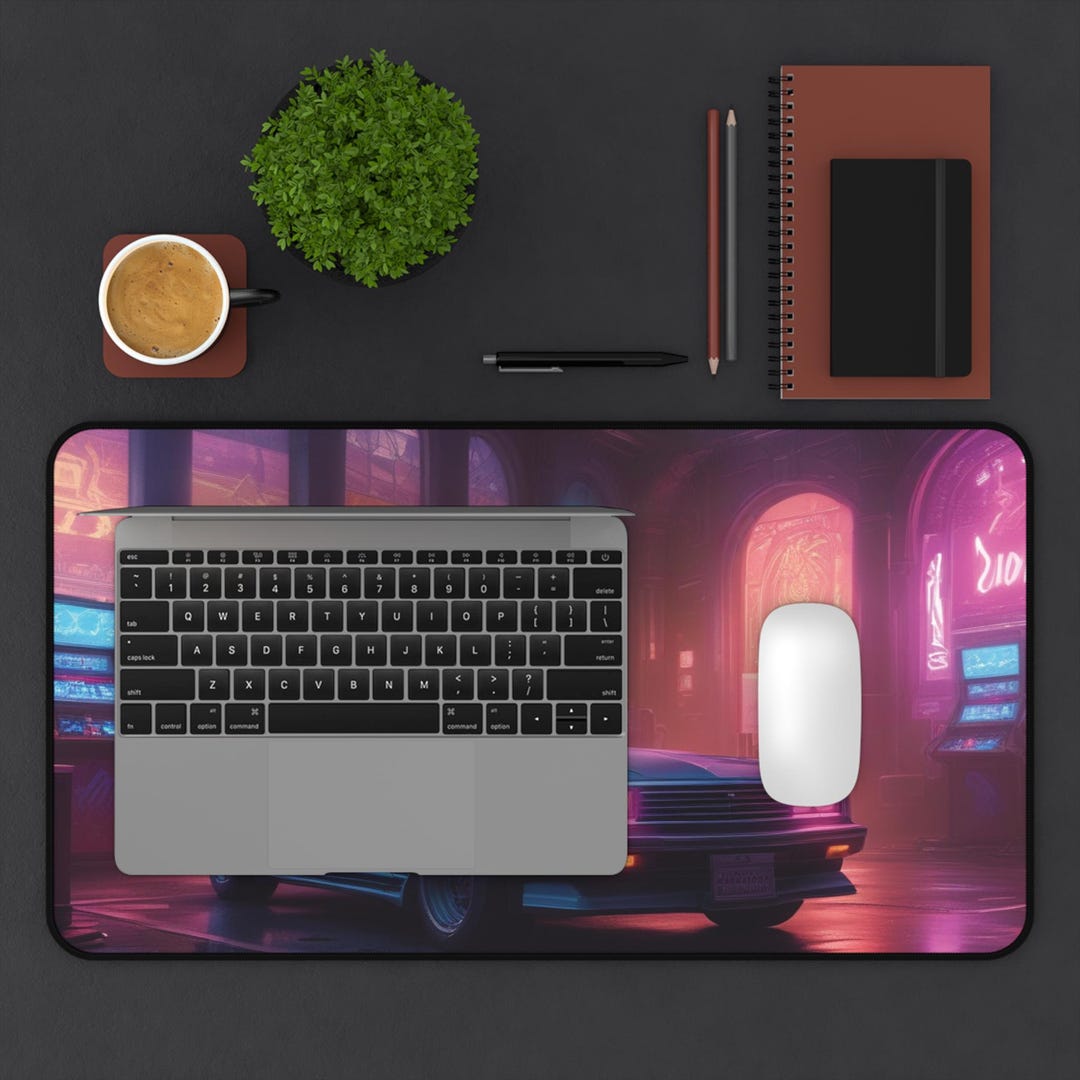 Cyberpunk Desk Mat Gaming, Office Decor, Computer Accessories, Neon Art ...