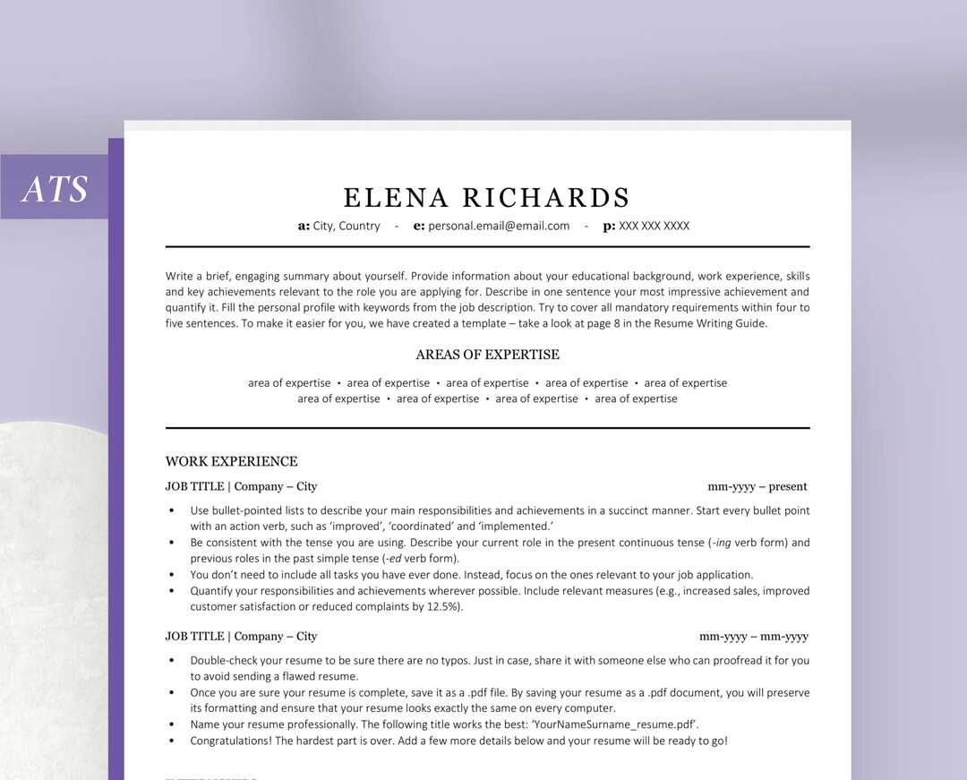 Medical Coder Resume, ATS Resume Template Bundle, Word Resume, Editable ...