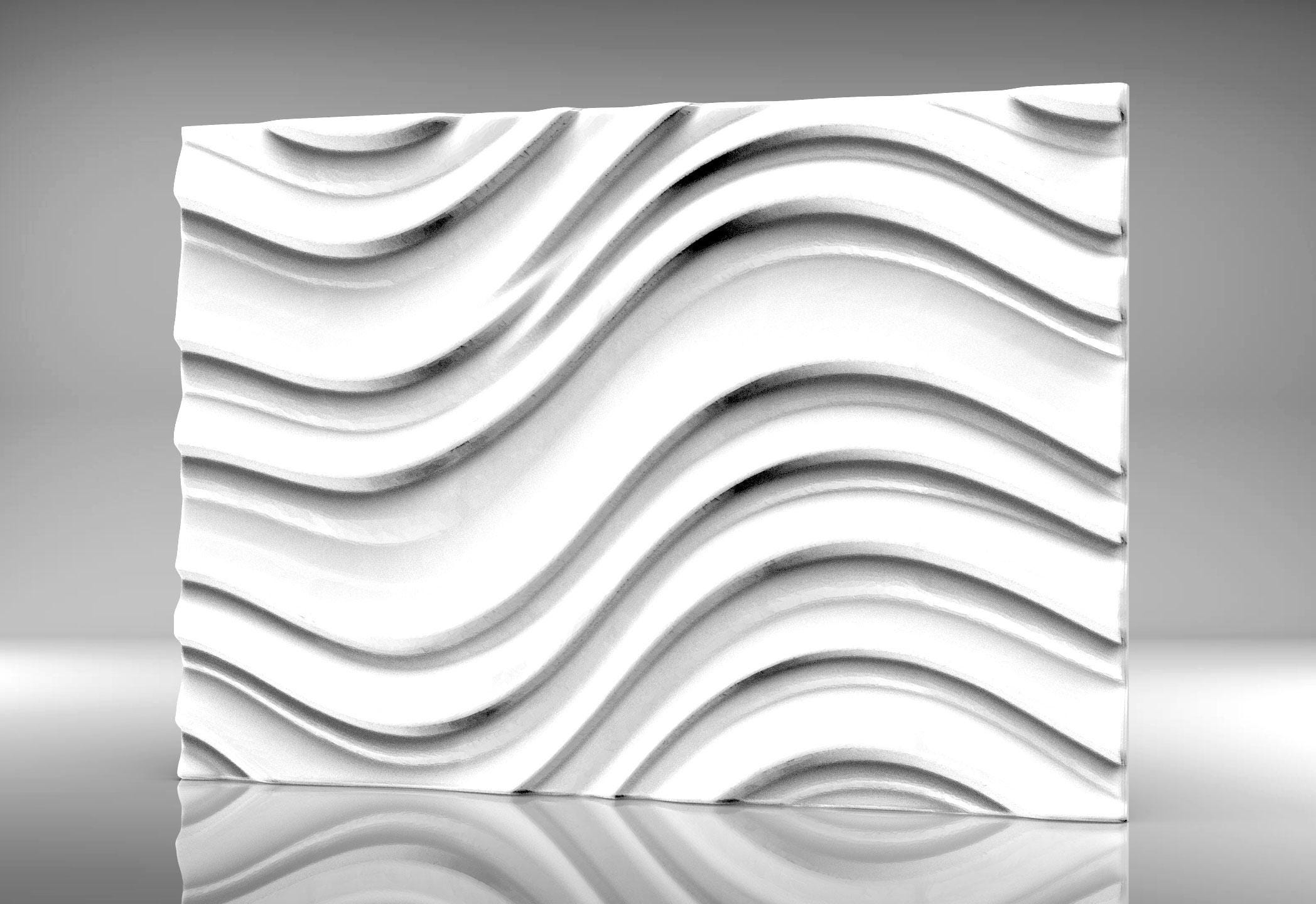Wavy Waves Wood Wall Decor CNC File: 3D STL Model - Etsy