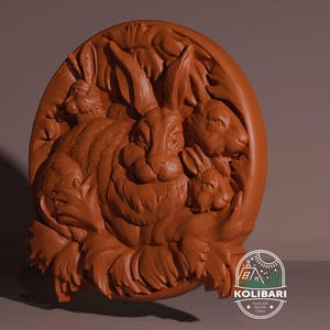 Rabbit Family 3D Relief Model: CNC Carving File (digital Download) - Etsy