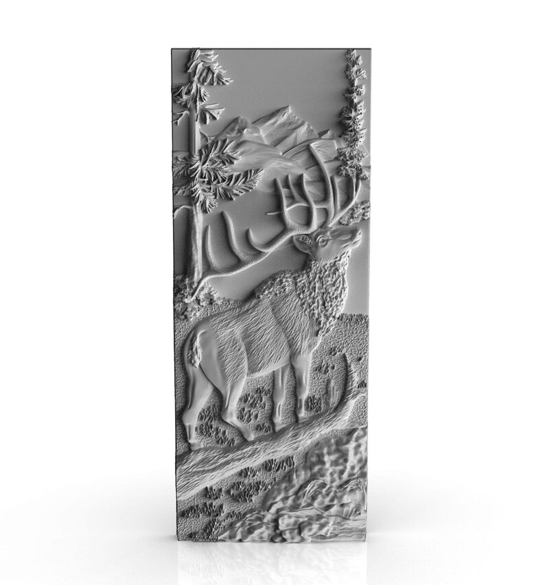 Deer in Forest 3D STL Model: CNC Router File for Artcam & Aspire - Etsy