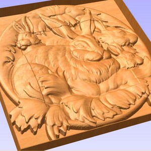 Rabbit Family 3D Relief Model: CNC Carving File (digital Download) - Etsy