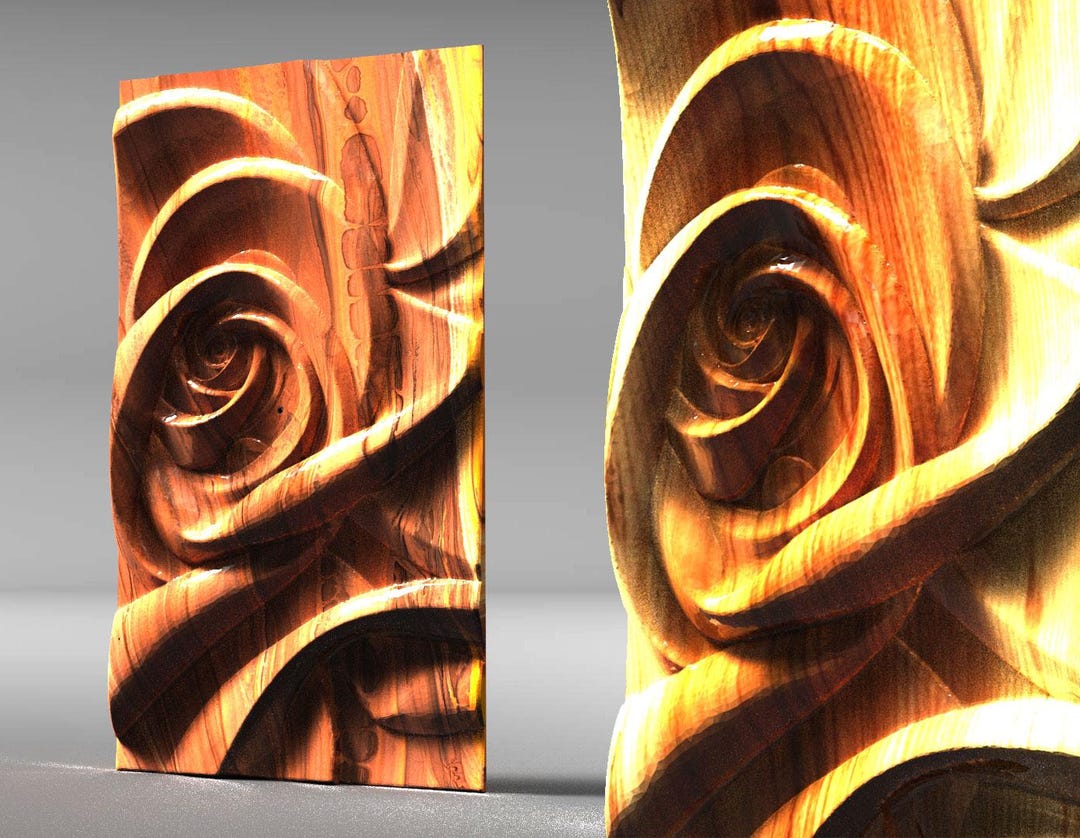 Rose 3D STL Model: CNC Router Art Relief Carving (digital File) - Etsy