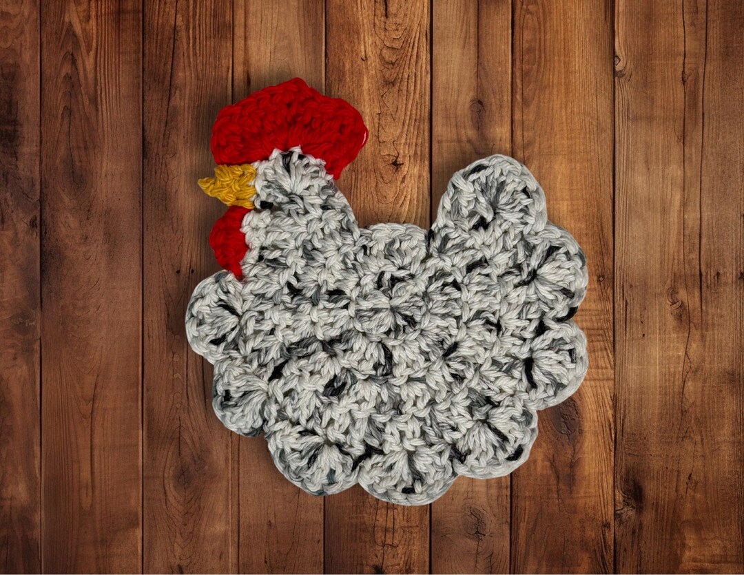 Handcrafted Crochet Chicken Coaster Set of 2 - Etsy