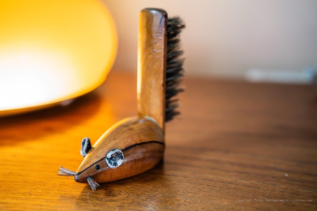 Vintage Wooden Mid Century Danish Style Mouse Shaped Clothes Brush - Etsy