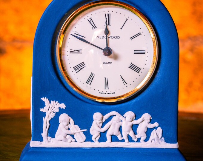 Wedgwood Cobalt Blue Jasperware Desk Clock - Etsy