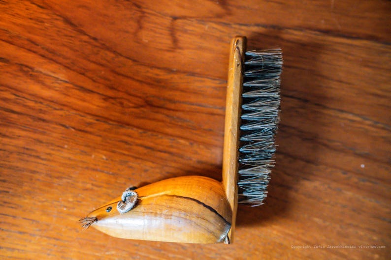 Vintage Wooden Mid Century Danish Style Mouse Shaped Clothes Brush - Etsy