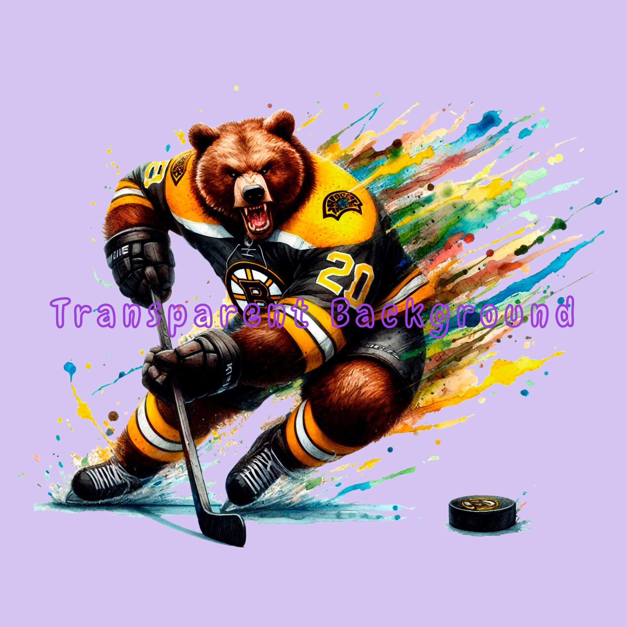 2 Boston Bruins Bear Clipart | Inspired Hockey Mascot PNG | Sports Fan ...