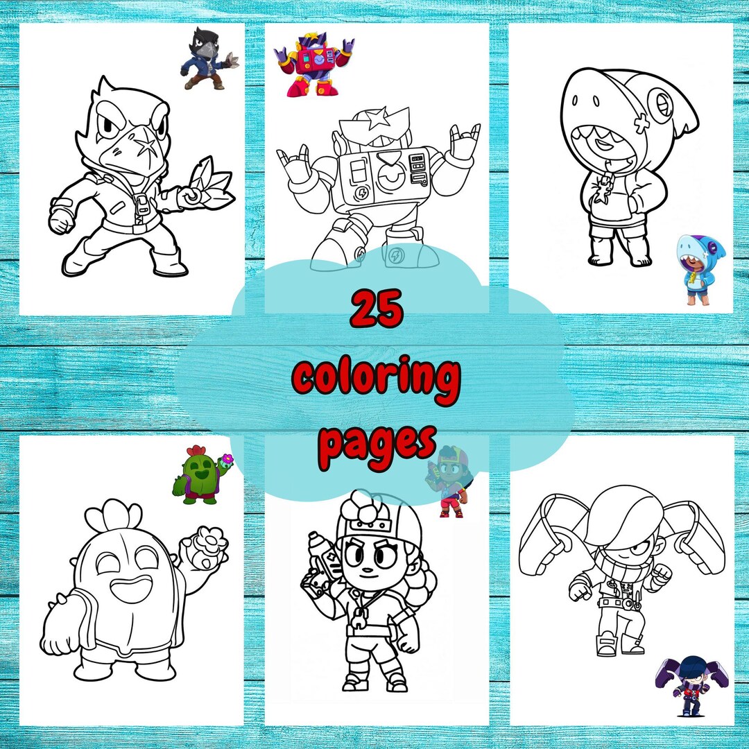 25 Coloring Pages PDF Part#1 Inspired Brawl Stars Printable Sheets for ...