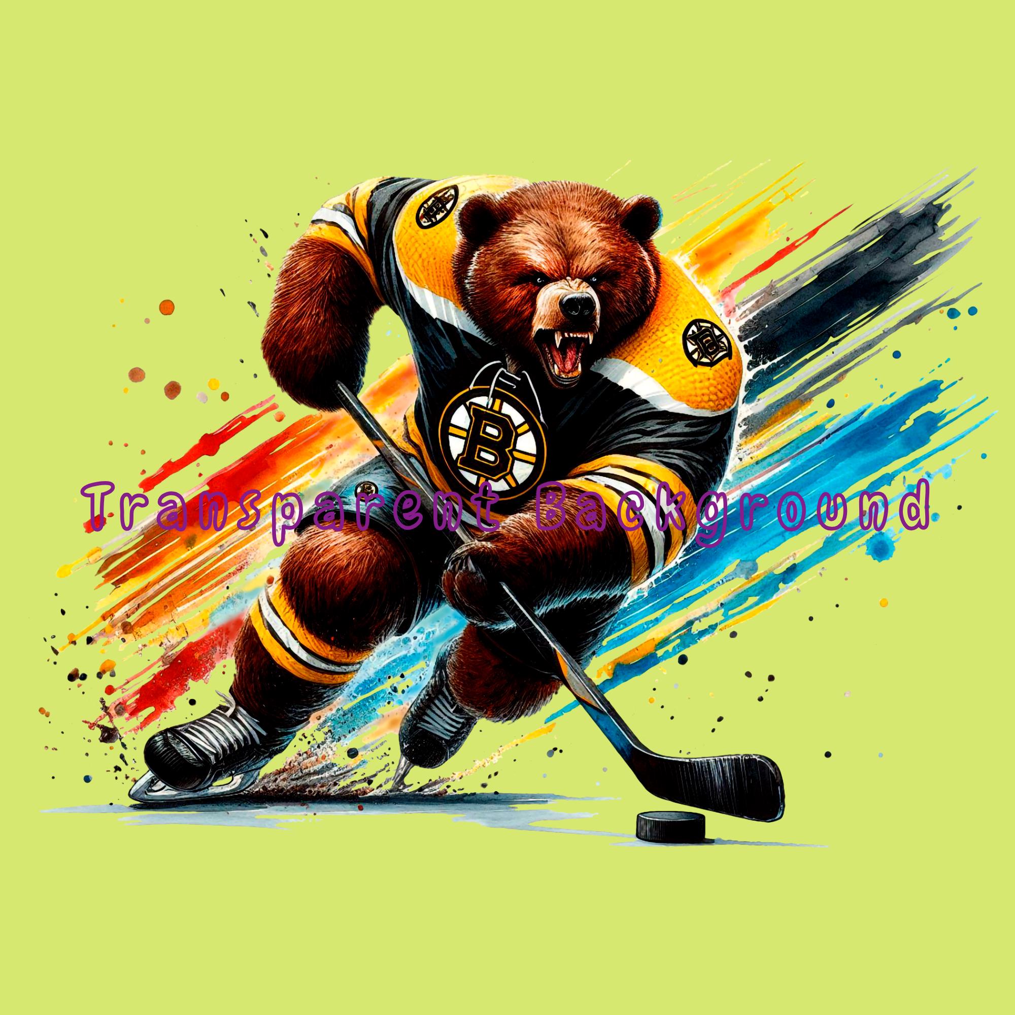 2 Boston Bruins Bear Clipart | Inspired Hockey Mascot PNG | Sports Fan ...