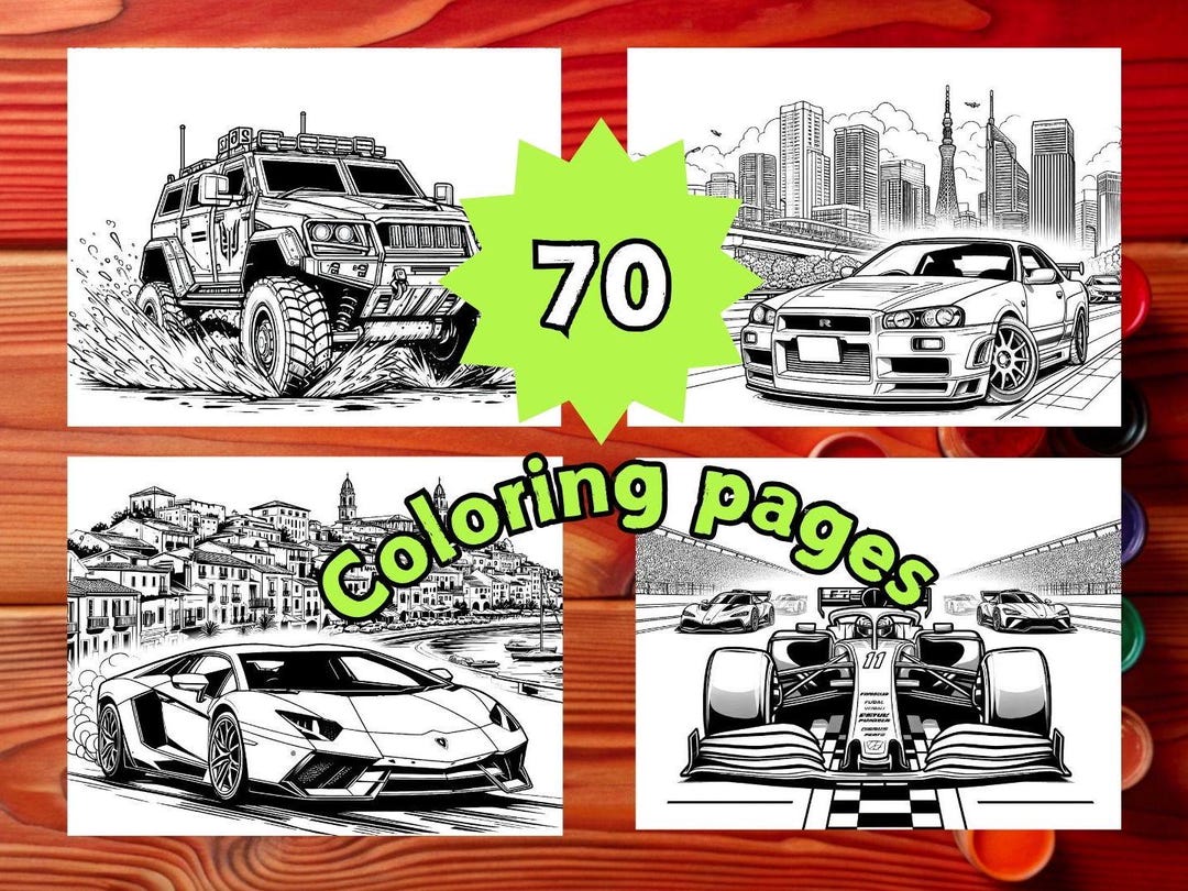 70 Car Coloring Pages Racing Coloring Book Off-road Vehicle Printable ...