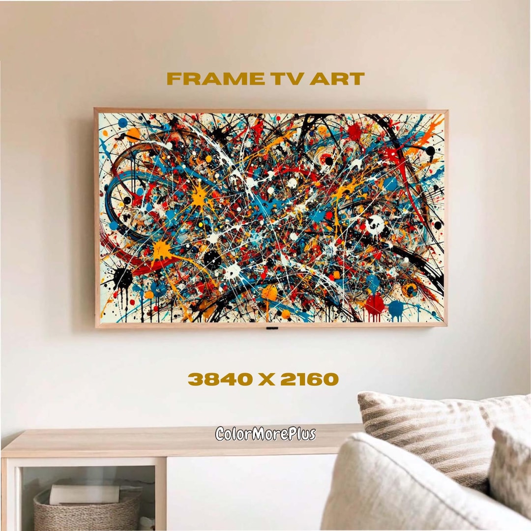 Jackson Pollock Abstract Scribbles for Frame TV, Abstract TV Art ...