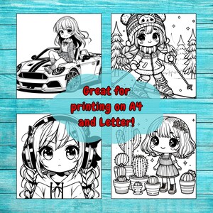 30 Kawaii Chibi Girl Coloring Pages – Cute Printable Coloring Book for ...