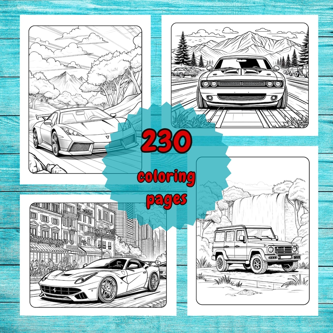3 in 1 BIG Auto Collection 230 Vehicle Coloring Pages for Children and ...