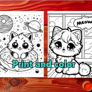 40 Kawaii Cat Coloring Pages Cute Cats Coloring Sheets Printable Cats ...