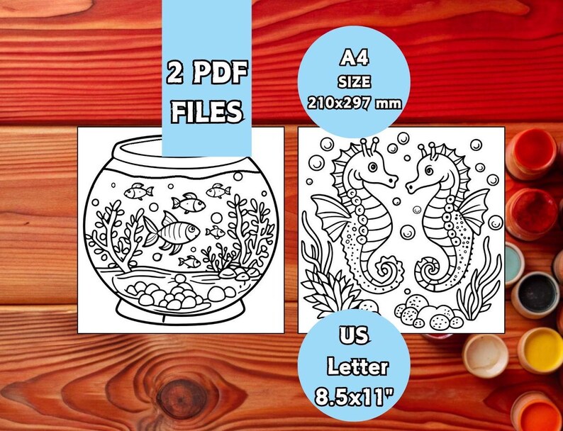 24 Kawaii Sea Animals Coloring Pages – Ocean Life Printable Book for ...