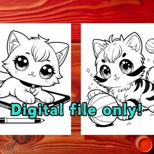 40 Kawaii Cat Coloring Pages Cute Cats Coloring Sheets Printable Cats ...