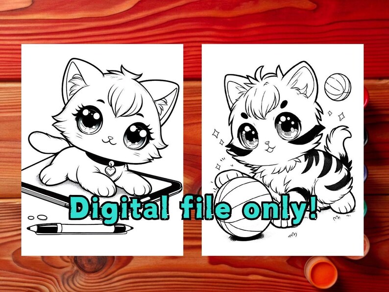 40 Kawaii Cat Coloring Pages Cute Cats Coloring Sheets Printable Cats ...