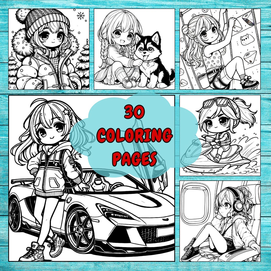 30 Kawaii Chibi Girl Coloring Pages – Cute Printable Coloring Book for ...