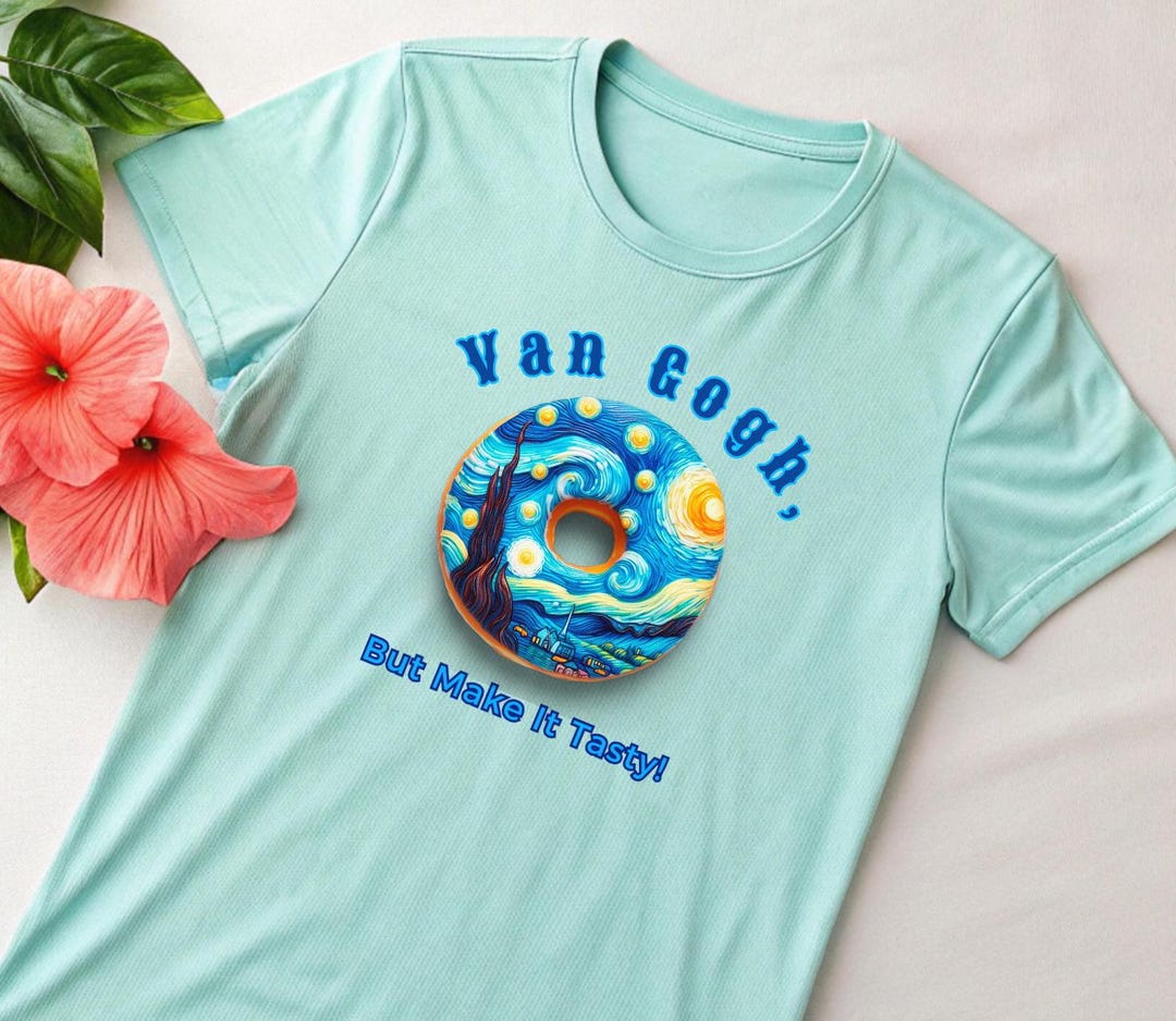 Van Gogh Style Donut PNG | Starry Night Inspired Art | Fun Gift for Art ...