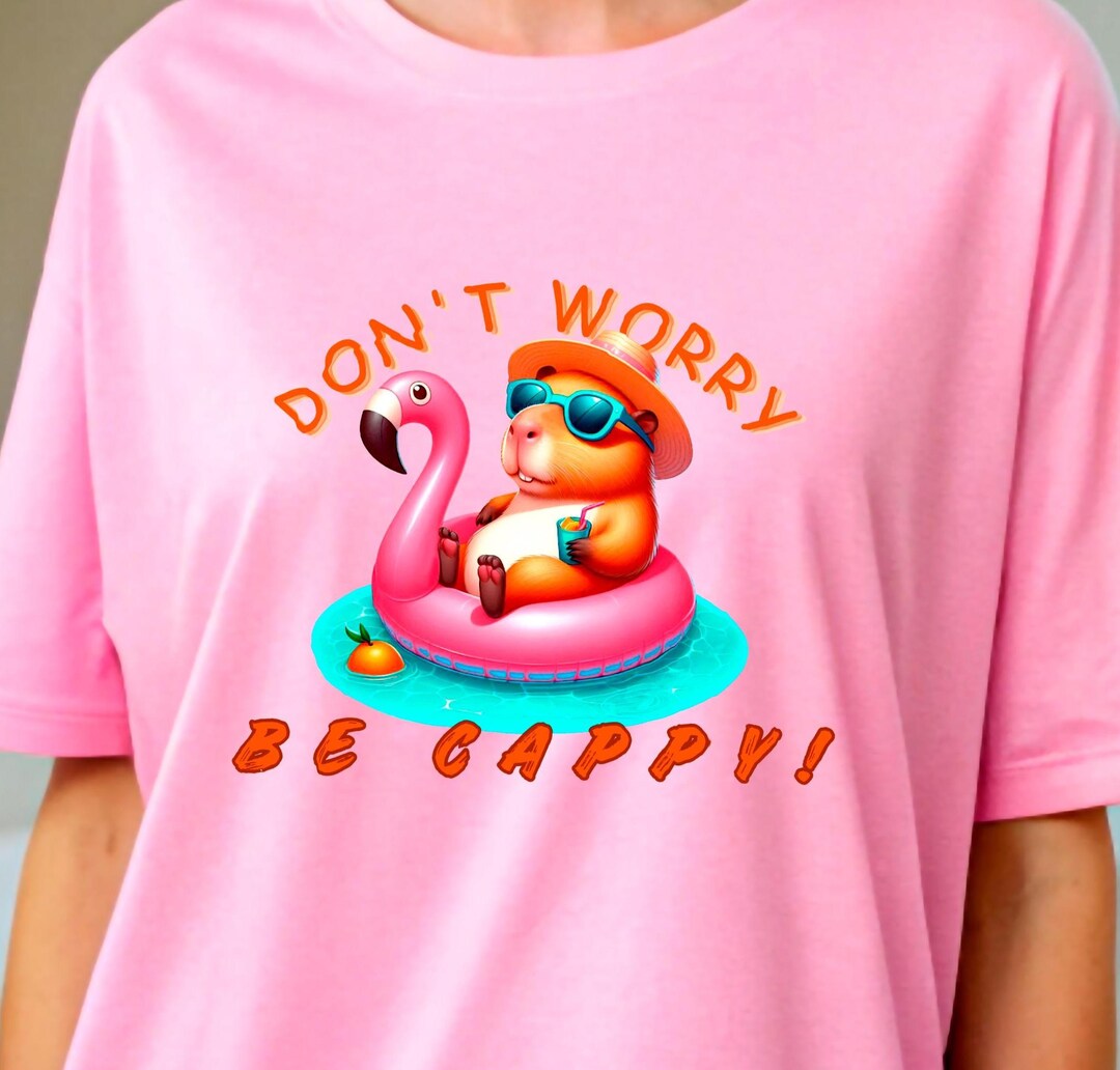 Don't Worry Be Cappy! Funny Capybara Clipart | Summer Pool Party Art ...
