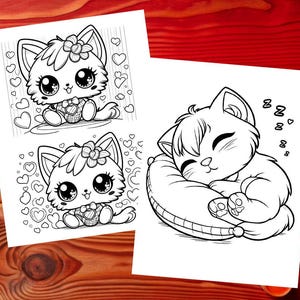 40 Kawaii Cat Coloring Pages Cute Cats Coloring Sheets Printable Cats ...