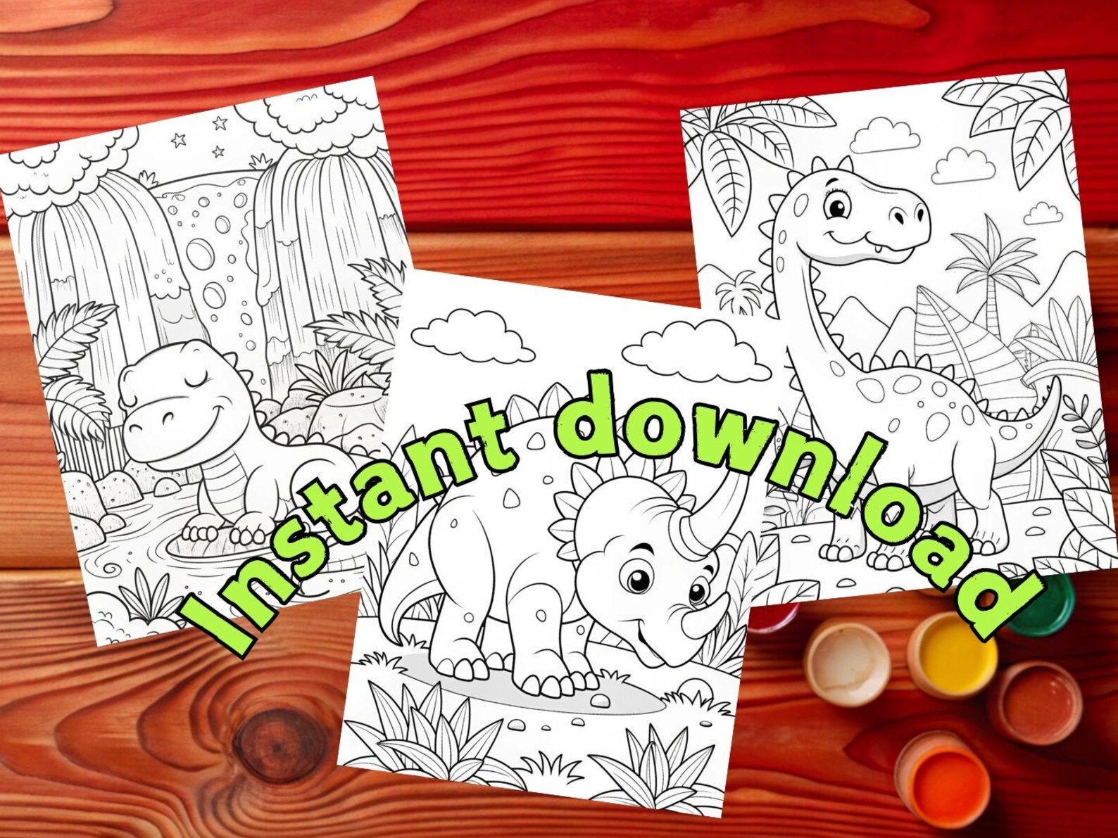Easy Dinosaur Coloring Pages Cute Dinosaurs Coloring Book for Kids and ...