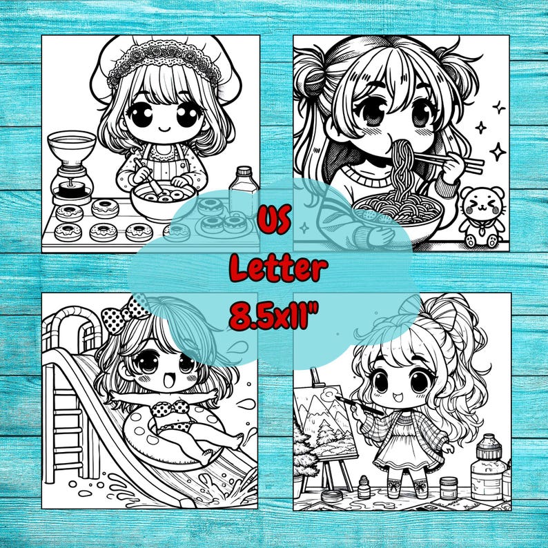 30 Kawaii Chibi Girl Coloring Pages – Cute Printable Coloring Book for ...