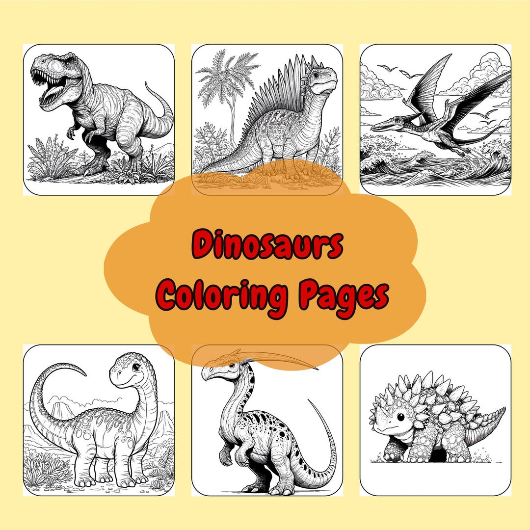 Dinosaur Coloring Pages for Kids and Adults | Fun Prehistoric Activity ...