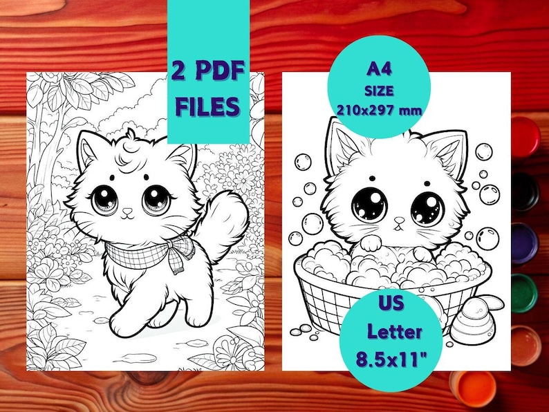40 Kawaii Cat Coloring Pages Cute Cats Coloring Sheets Printable Cats ...