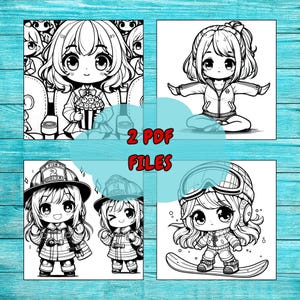 30 Kawaii Chibi Girl Coloring Pages – Cute Printable Coloring Book for ...