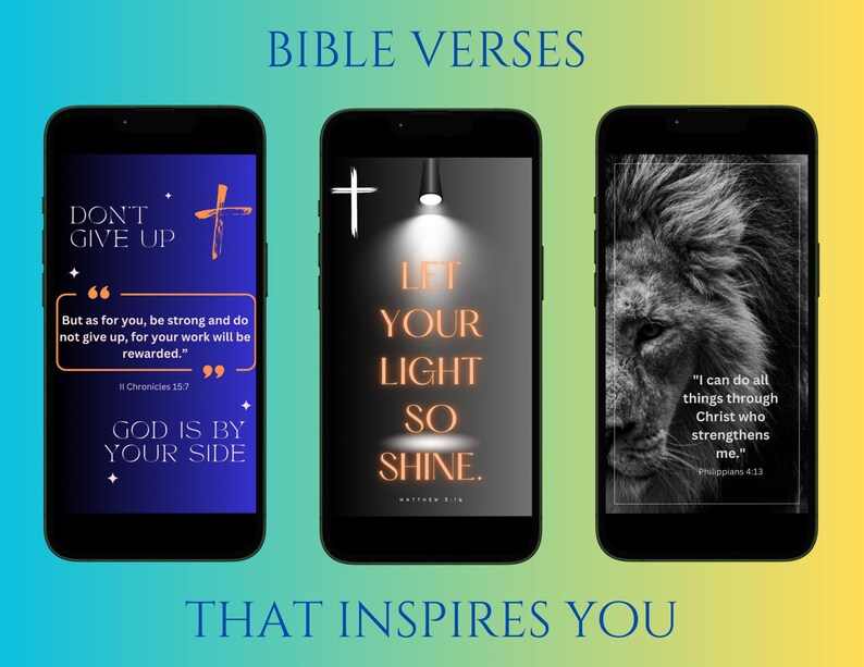 Bible Verse Wallpaper, Bible Wallpaper, 5 Pack, Christian Phone ...