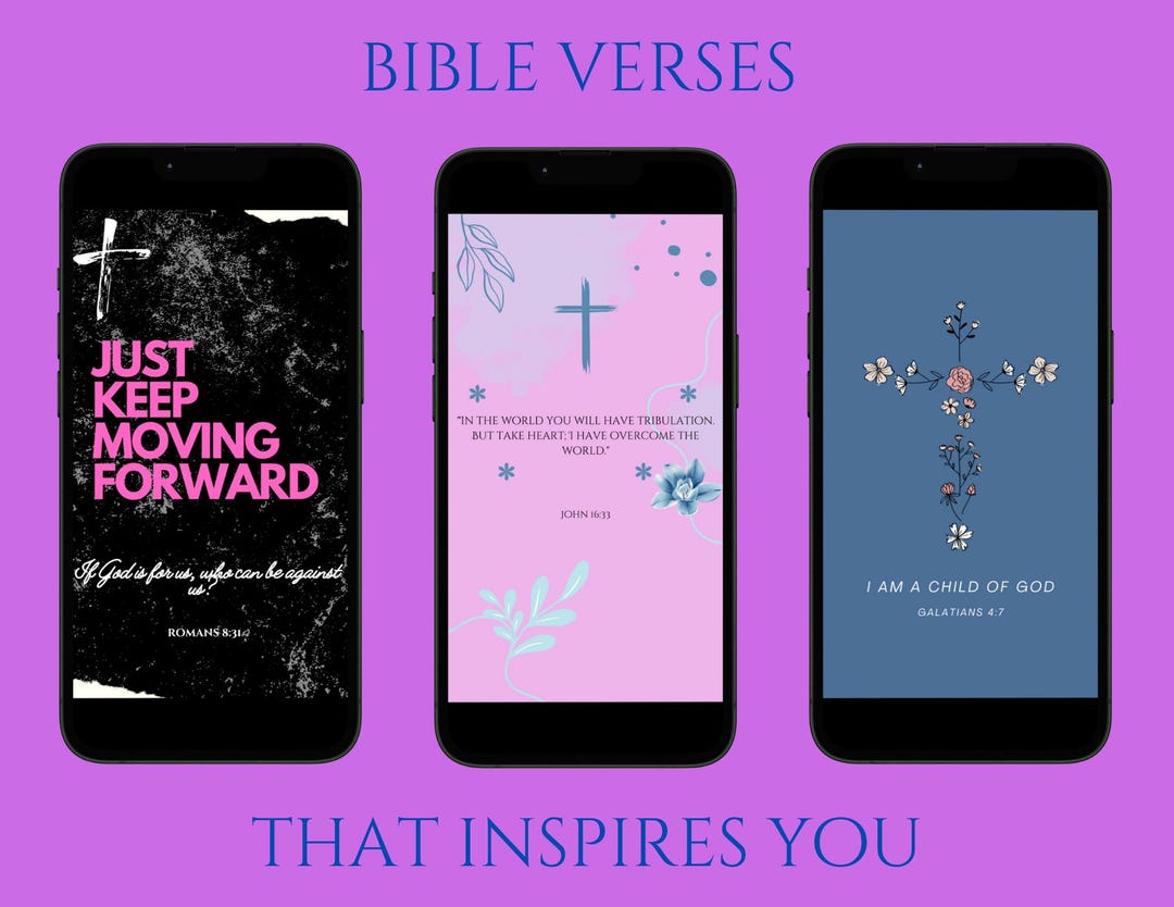 Bible Verse Wallpaper, Bible Wallpaper, 5 Pack, Christian Phone ...