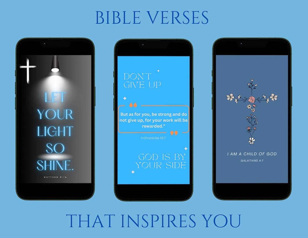Bible Verse Wallpaper, Bible Wallpaper, 3 Pack, Christian Phone ...