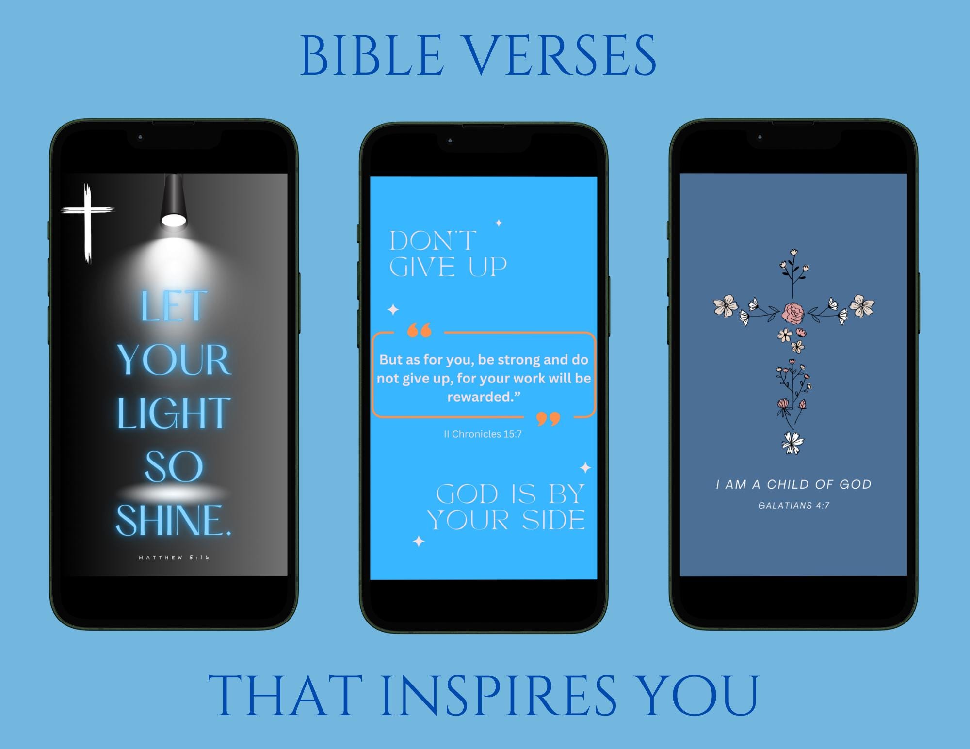 Bible Verse Wallpaper, Bible Wallpaper, 3 Pack, Christian Phone ...