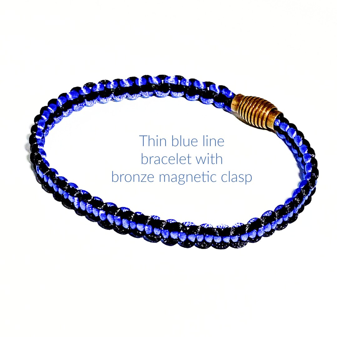 Thin Blue Line Bracelet Back the Blue Bracelet Police - Etsy