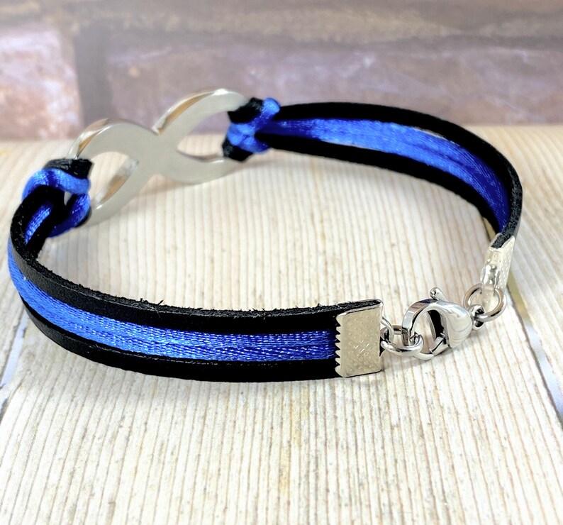 Thin Blue Line Bracelet for Him Back the Blue Infinity - Etsy