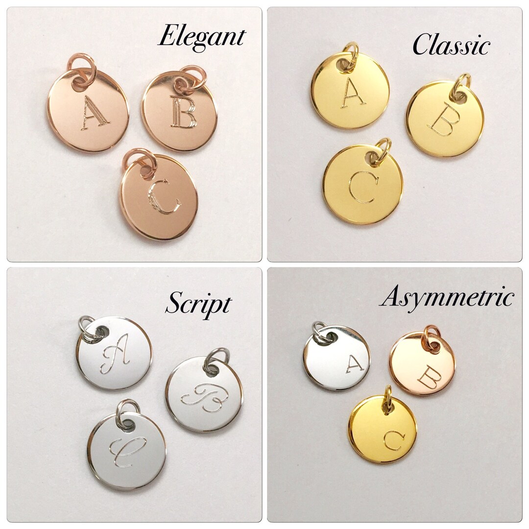 Initial Disc Charm * Coin Disc Charm * Personalized Disc * Custom ...