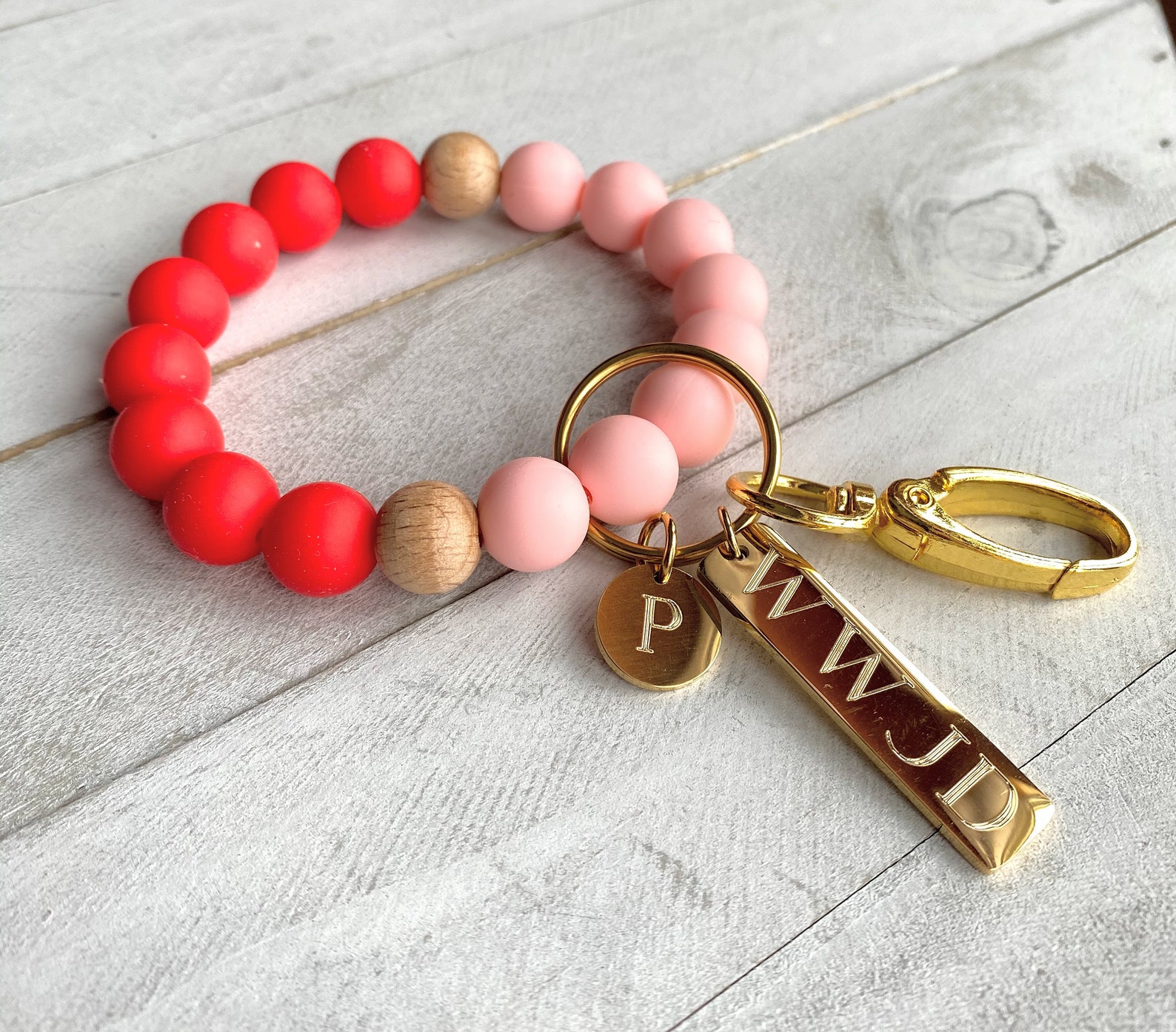 WWJD Beaded Wristlet Keychain What Would Jesus Do Stretch - Etsy