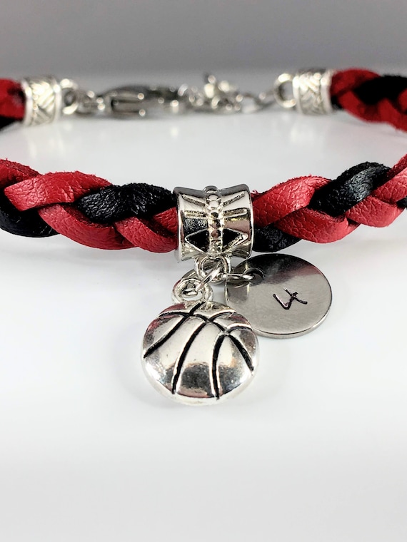 Basketball Bracelet Leather Bracelet Team Sport Jewelry | Etsy