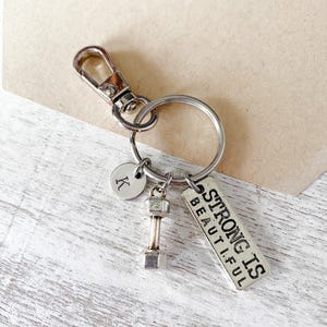Strong is Beautiful Keychain. Fitness Keychain. Dumbbell Keychain ...