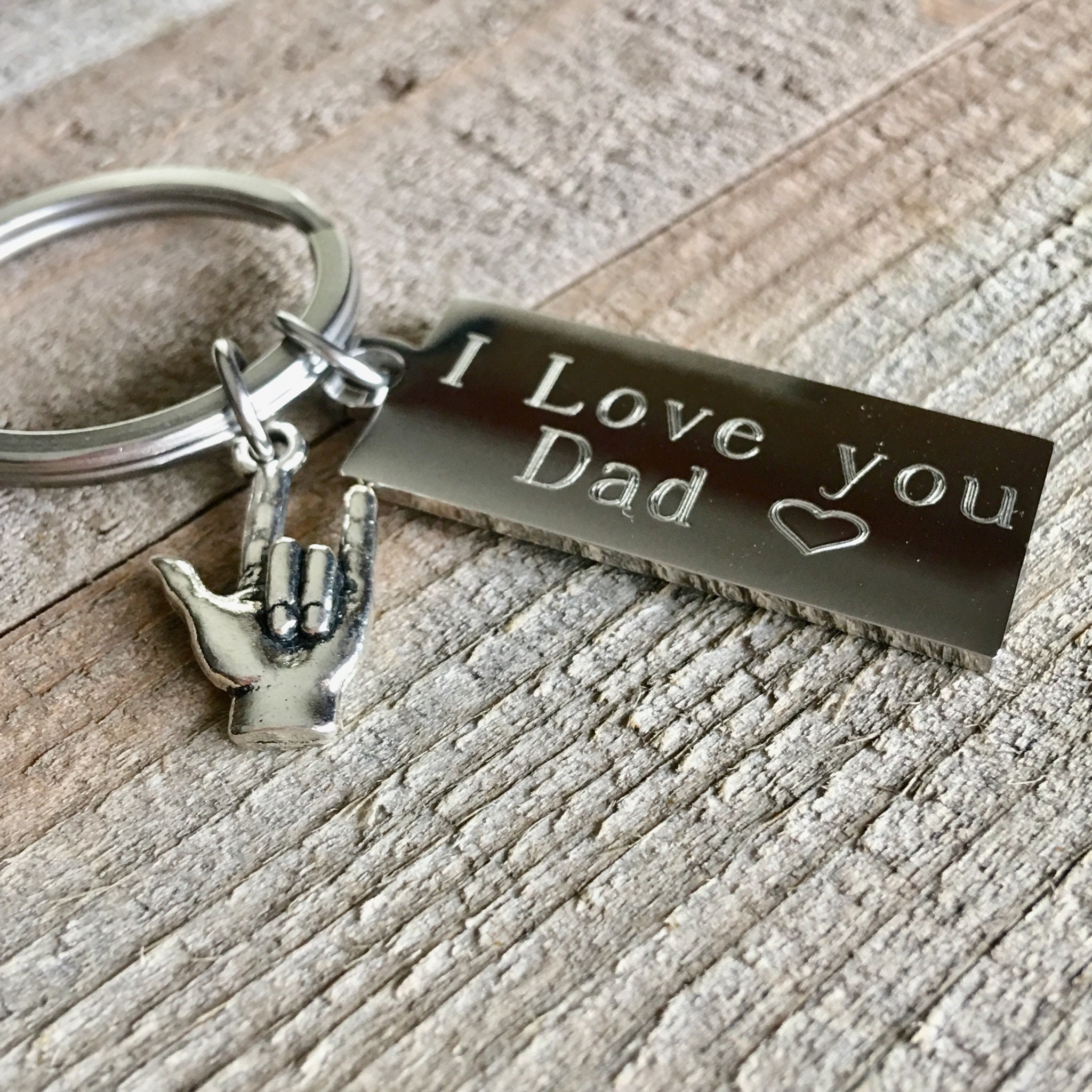 I Love You Keychain Dad Key Chain Gift Idea Fathers Day | Etsy