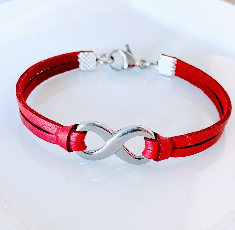 Infinity Bracelet Leather Infinity Bracelet Friendship - Etsy