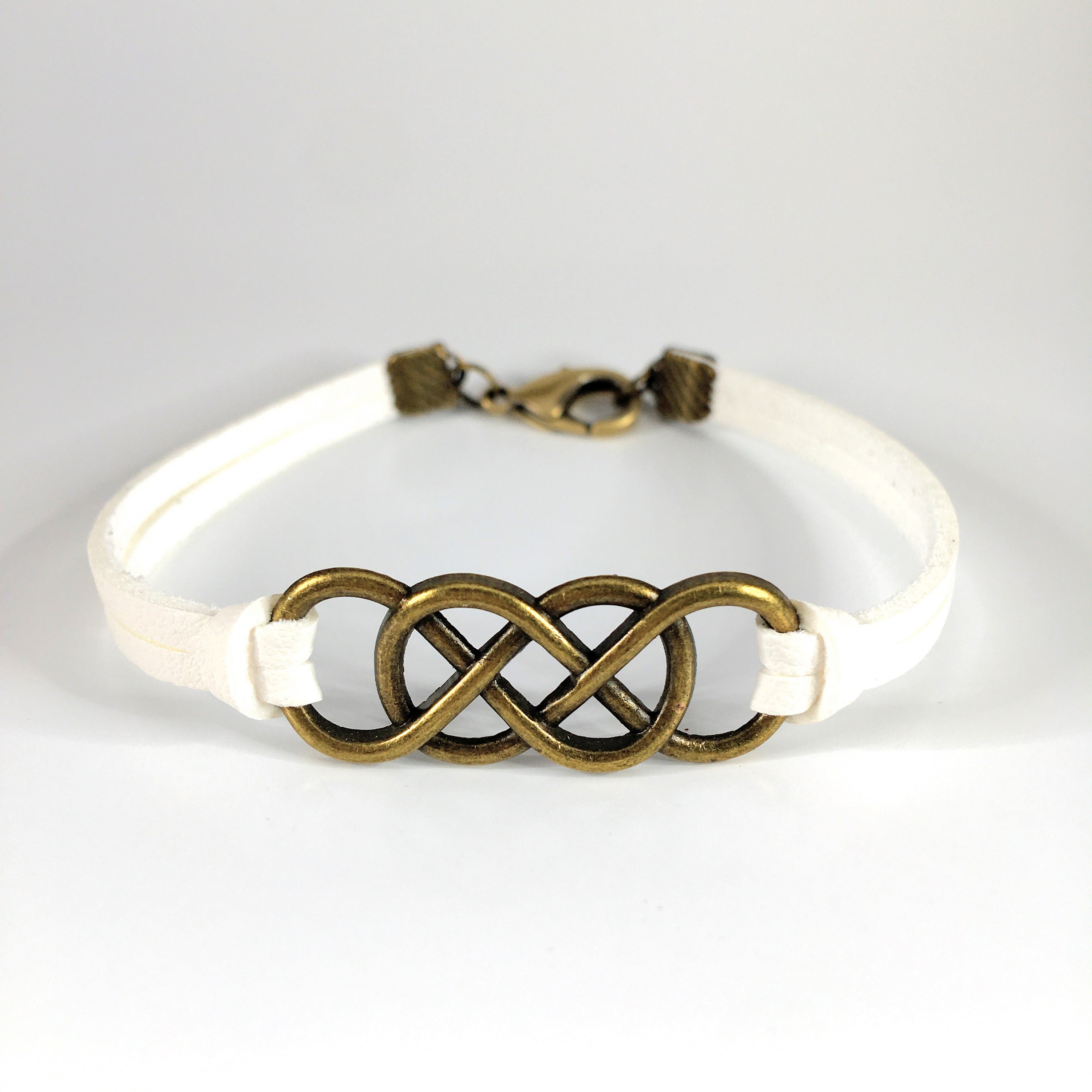 Double infinity leather bracelet Unisex double infinity | Etsy