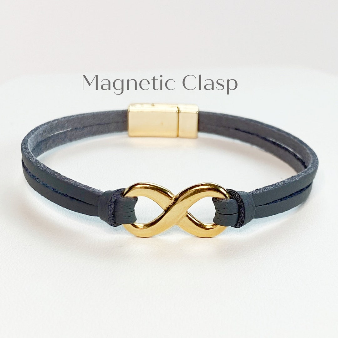 Infinity Bracelet, Leather Bracelet, Gold Infinity Bracelet, Unisex ...