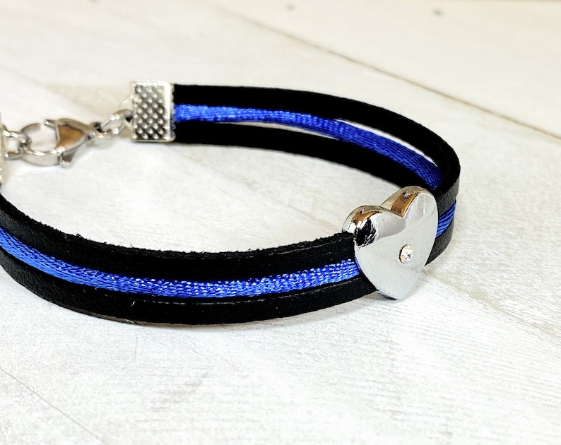 Thin Blue Line Bracelet Back the Blue Bracelet Police - Etsy