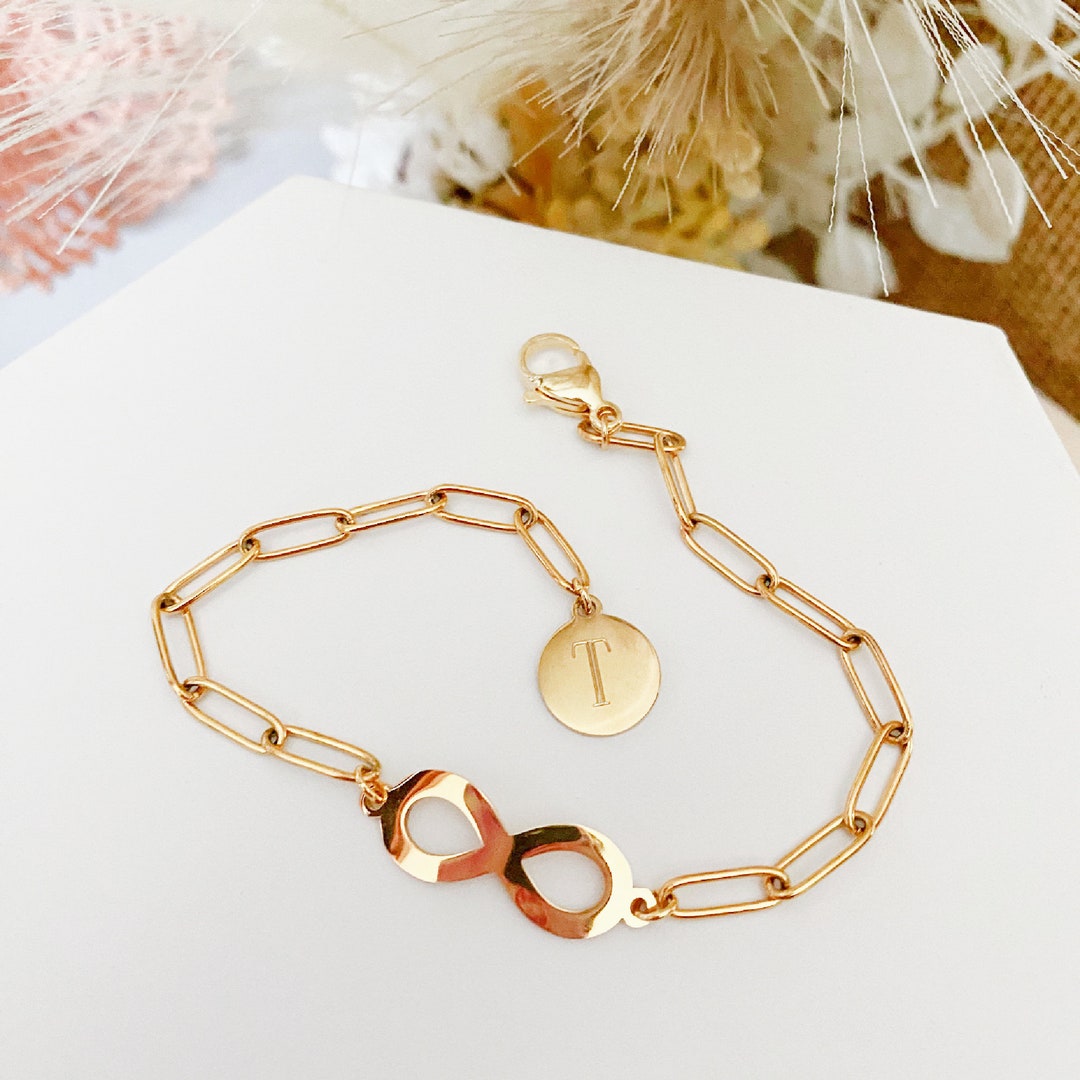 Infinity Bracelet, Paperclip Chain Infinity Bracelet, Gold Infinity ...