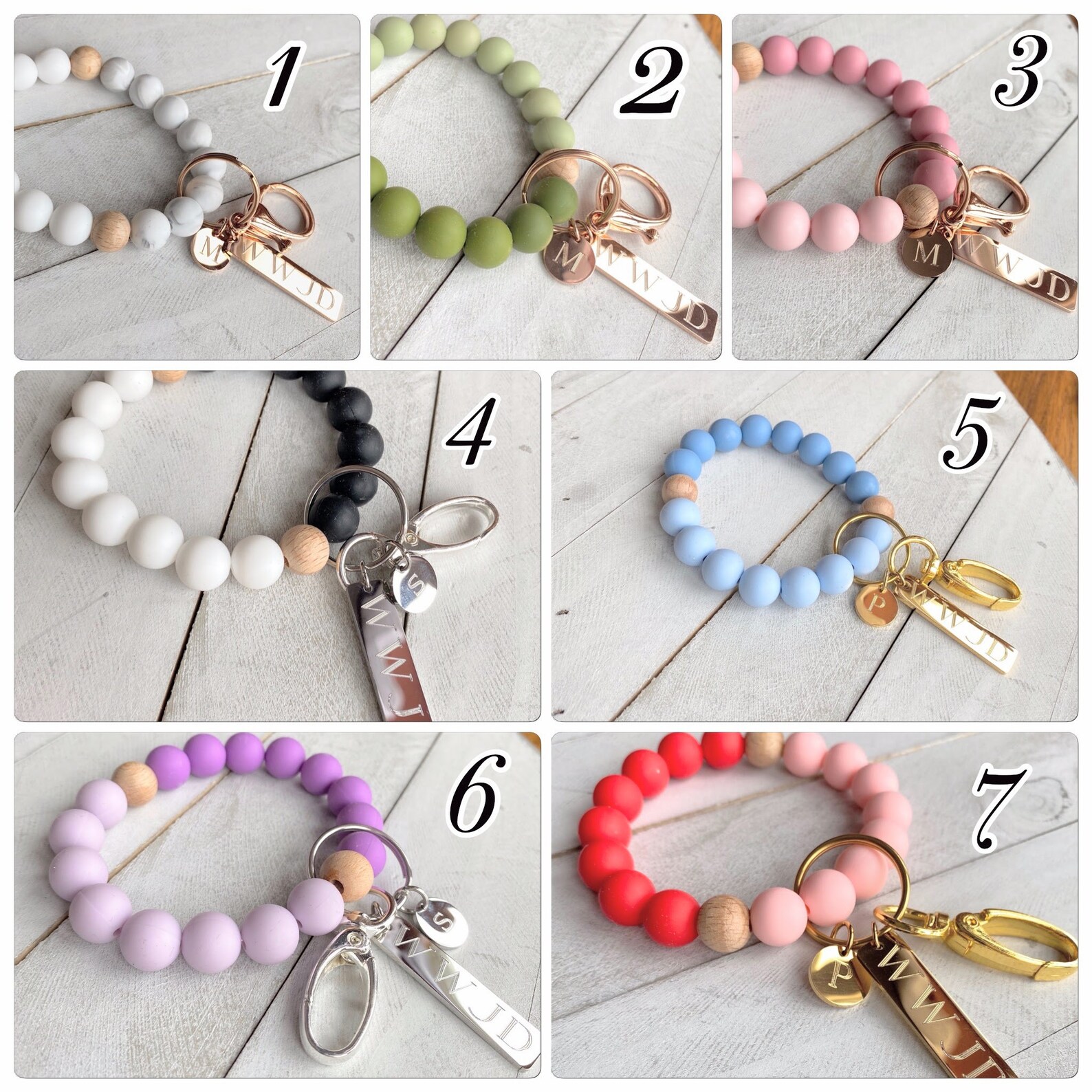 WWJD Beaded Wristlet Keychain What Would Jesus Do Stretch - Etsy